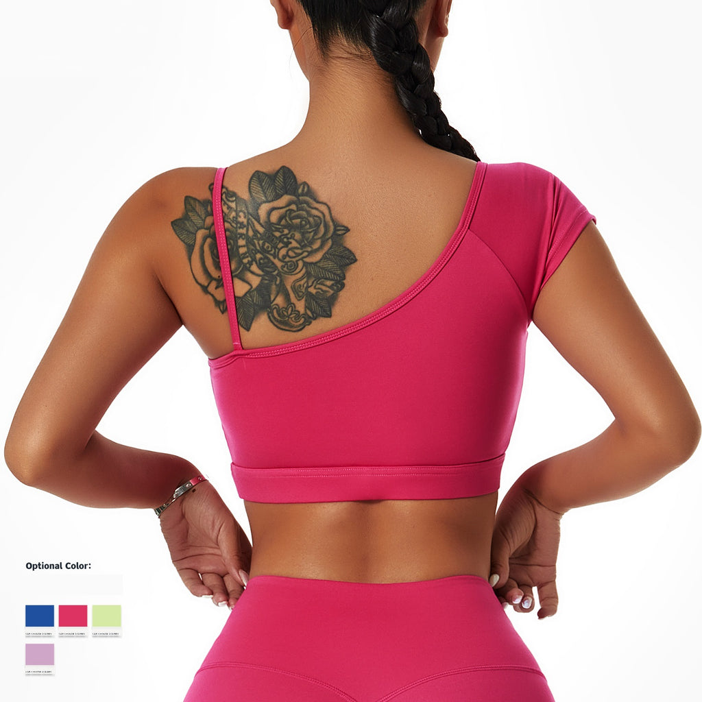 Off-Shoulder Sports Bra & Training Tights – FitGlow Studio